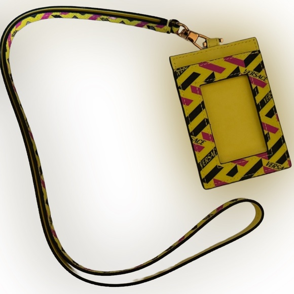 Versace | Bags | Versace La Greca Signature Card Badge Holder With ...
